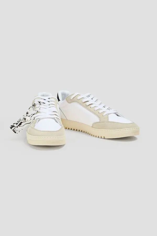 Off-White 5.0 Canvas, Leather And Suede Sneakers - White
