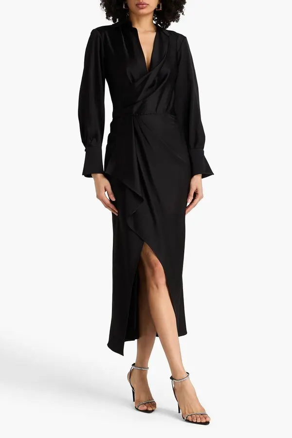 Simkhai Talita Wrap-effect Midi Dress - Black
