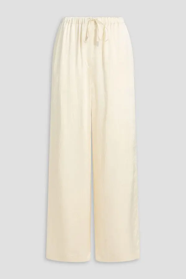 Simkhai Crinkled Satin Wide-leg Pants