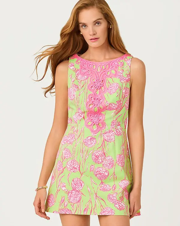LILLY PULITZER Elanie Skirted Shift Romper - Pistachio Macaron Alina