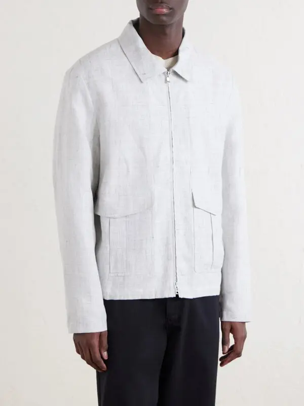 Mr P. Checked Linen Blouson Jacket