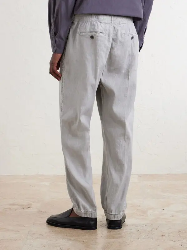 JAMES PERSE Straight-leg Linen-blend Drawstring Trousers