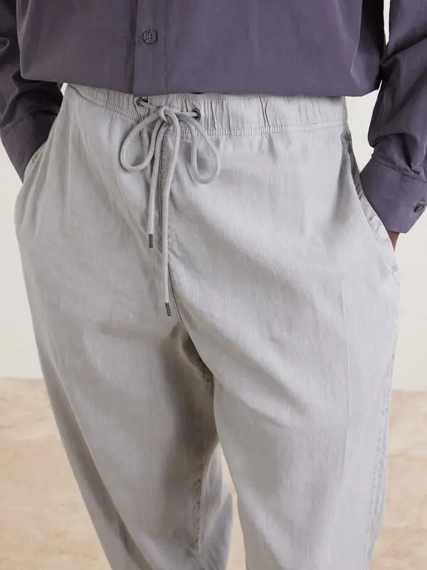 JAMES PERSE Straight-leg Linen-blend Drawstring Trousers