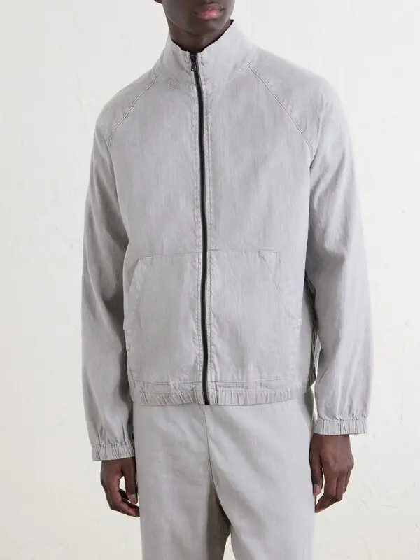 JAMES PERSE Linen-blend Blouson Jacket - Gray