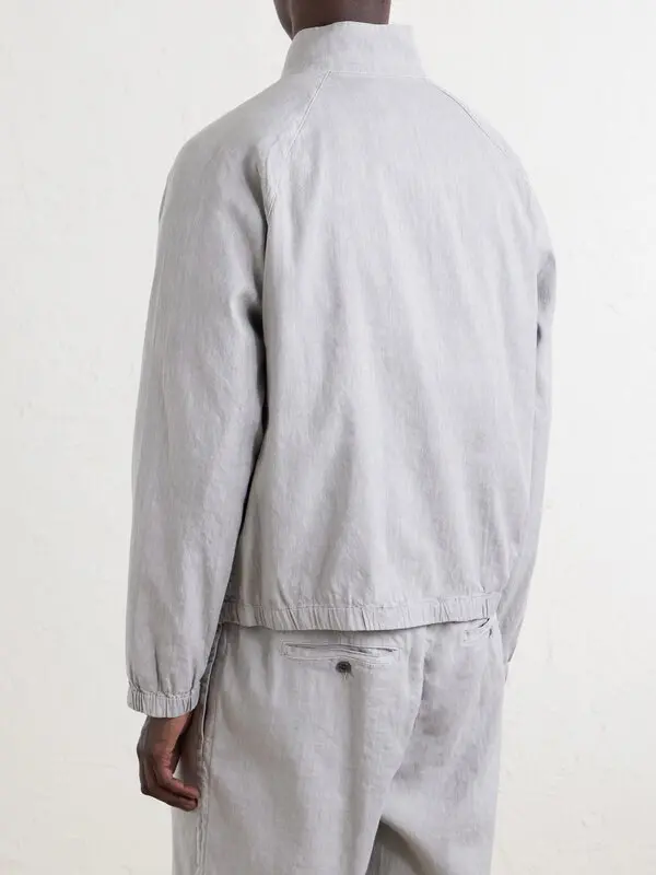 JAMES PERSE Linen-blend Blouson Jacket - Gray