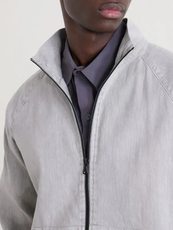 JAMES PERSE Linen-blend Blouson Jacket - Gray