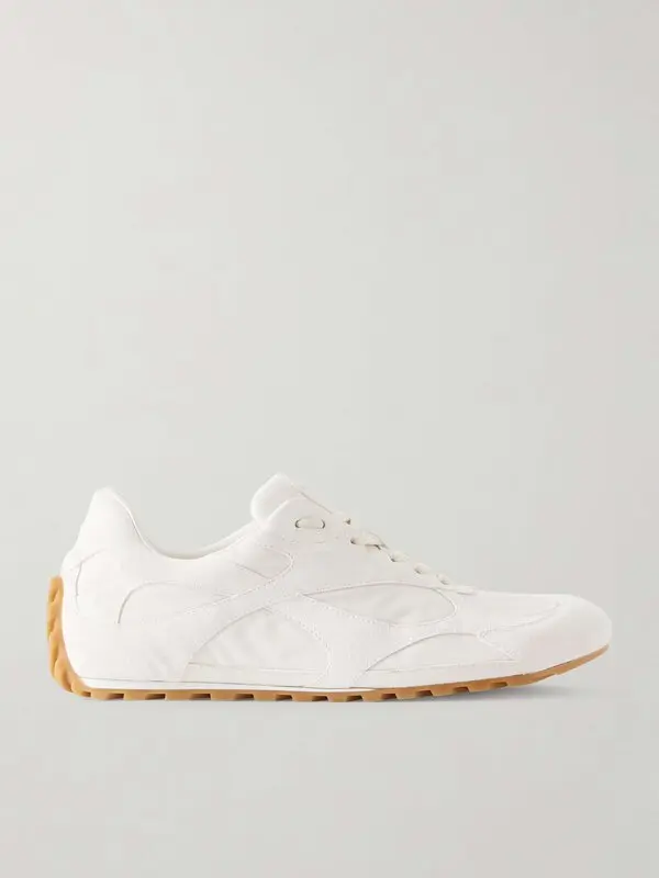 Bottega Veneta Orbit Flash Suede And Leather-trimmed Shell Sneakers