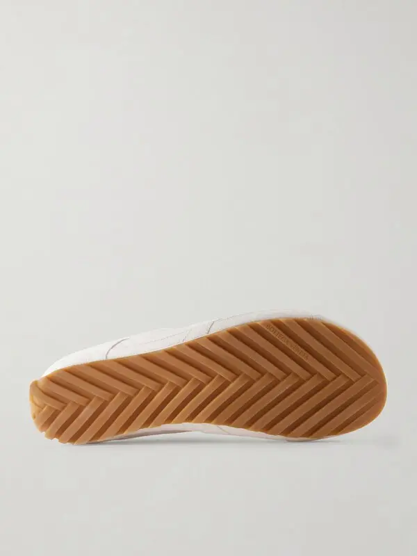 Bottega Veneta Orbit Flash Suede And Leather-trimmed Shell Sneakers - White