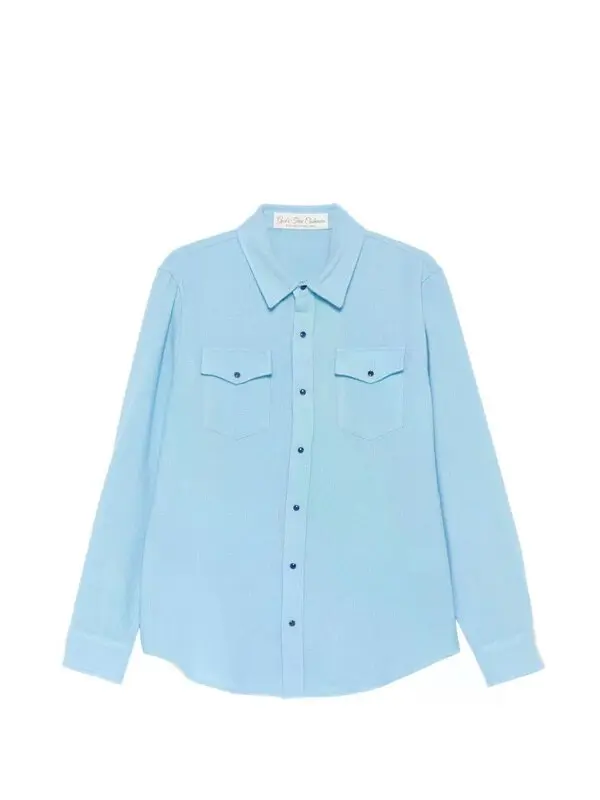 GOD'S TRUE CASHMERE Cashmere Flap-pocket Shirt - Blue