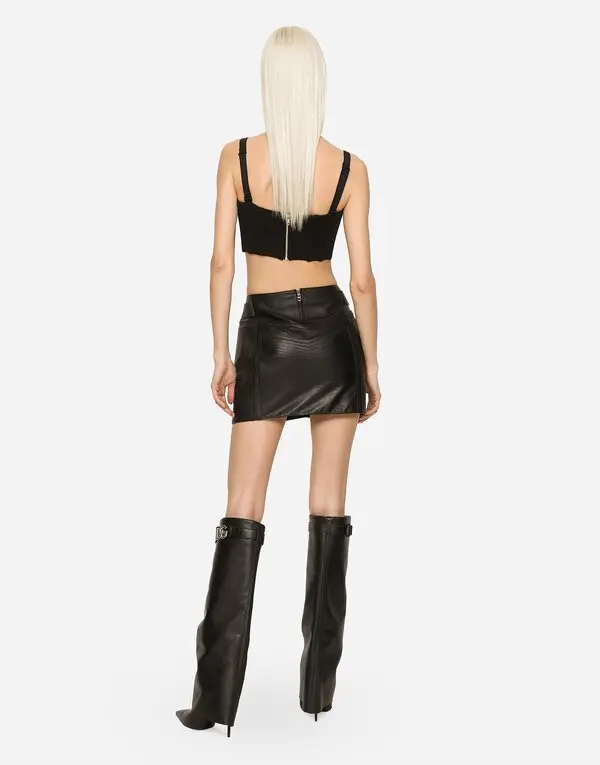 Dolce & Gabbana Nappa Leather Miniskirt