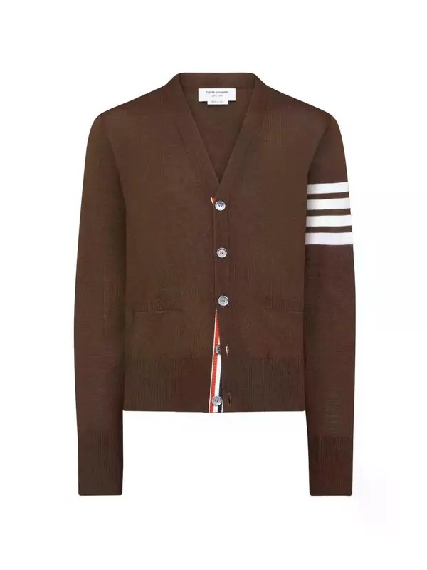 Thom Browne 4-bar V-neck Cardigan - Brown