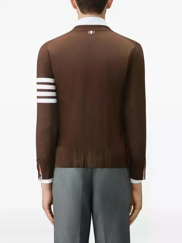 Thom Browne 4-bar V-neck Cardigan - Brown
