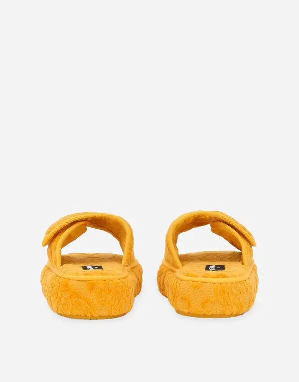 Dolce & Gabbana Jacquard Terry Cotton Platform Slides - Multicolor