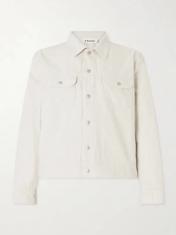 FRAME Cotton Trucker Jacket - Neutrals