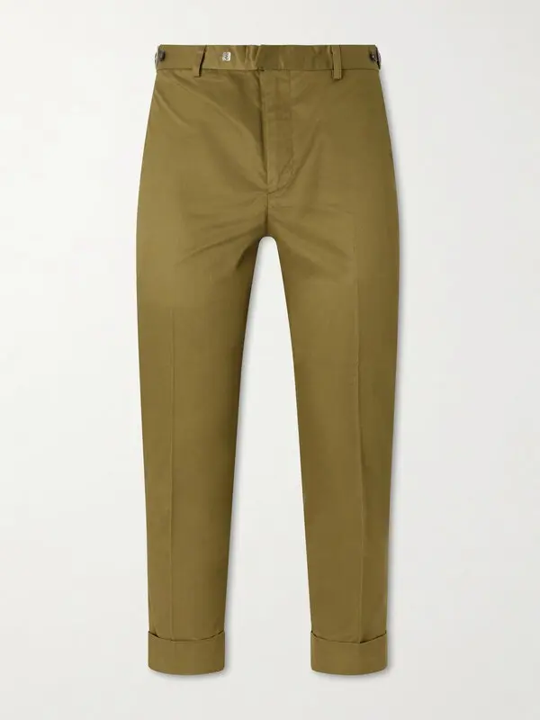 BEAMS Ivy Straight-leg Cotton-twill Trousers - Green