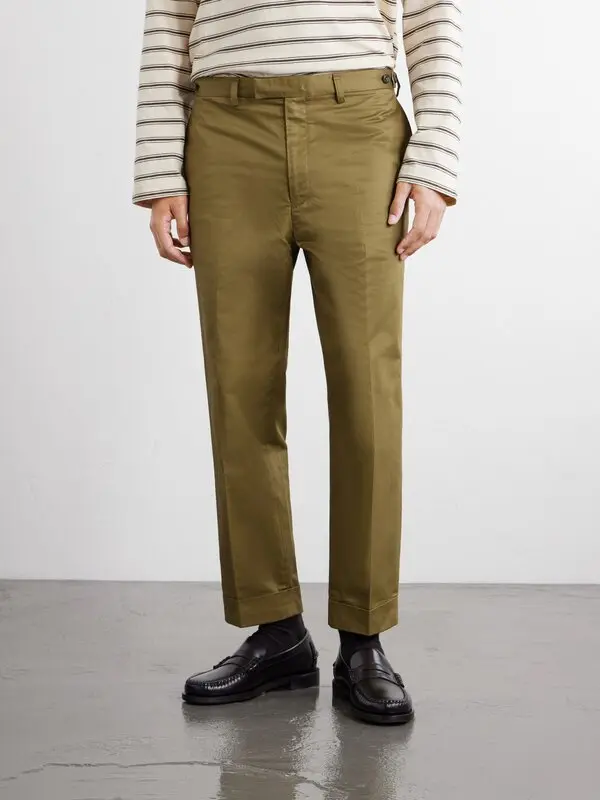 BEAMS Ivy Straight-leg Cotton-twill Trousers - Green
