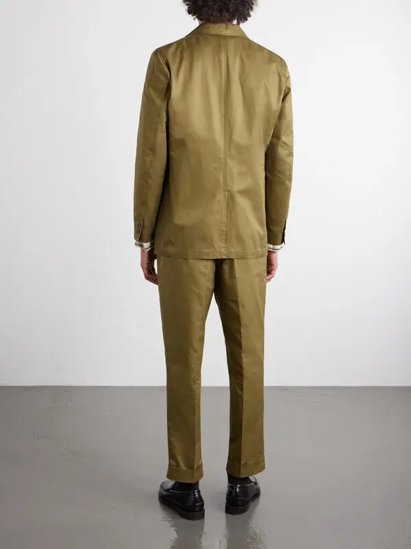BEAMS Ivy Straight-leg Cotton-twill Trousers - Green
