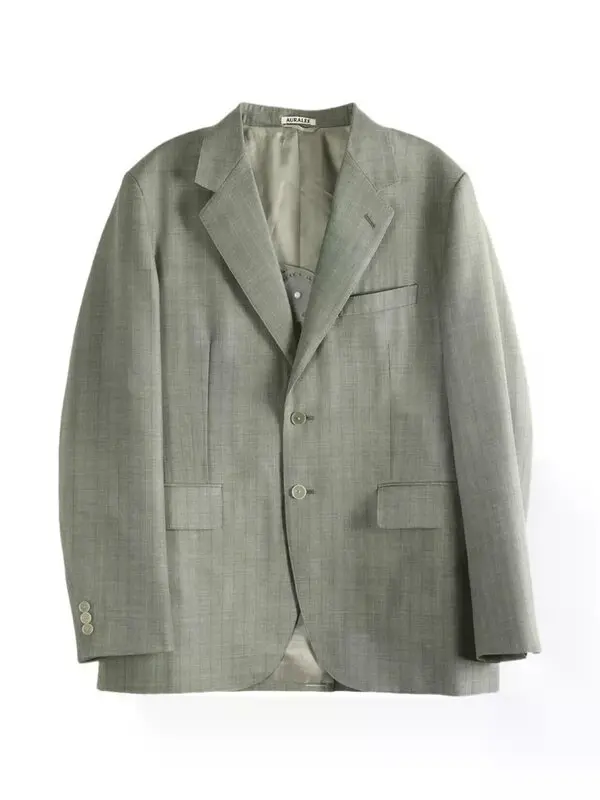 Auralee Check-pattern Wool Jacket