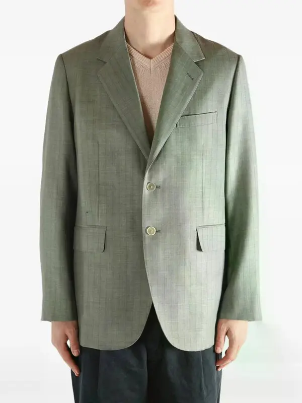 Auralee Check-pattern Wool Jacket