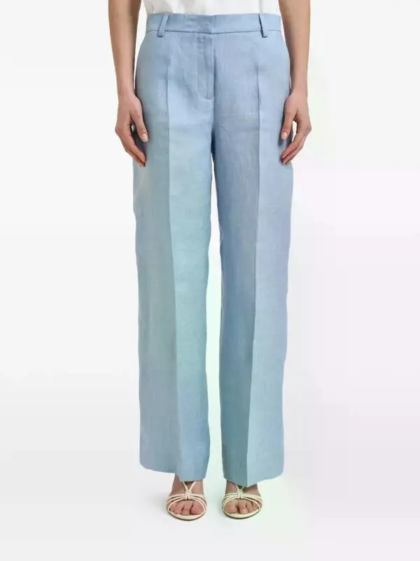 Max Mara Linen Tailored Trousers - Blue