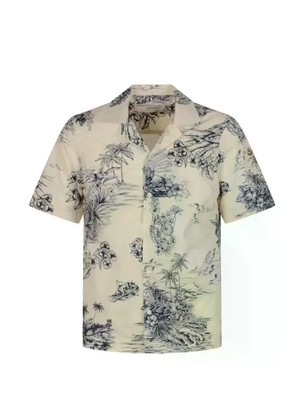 Moncler Tropical-print Short-sleeves Shirt