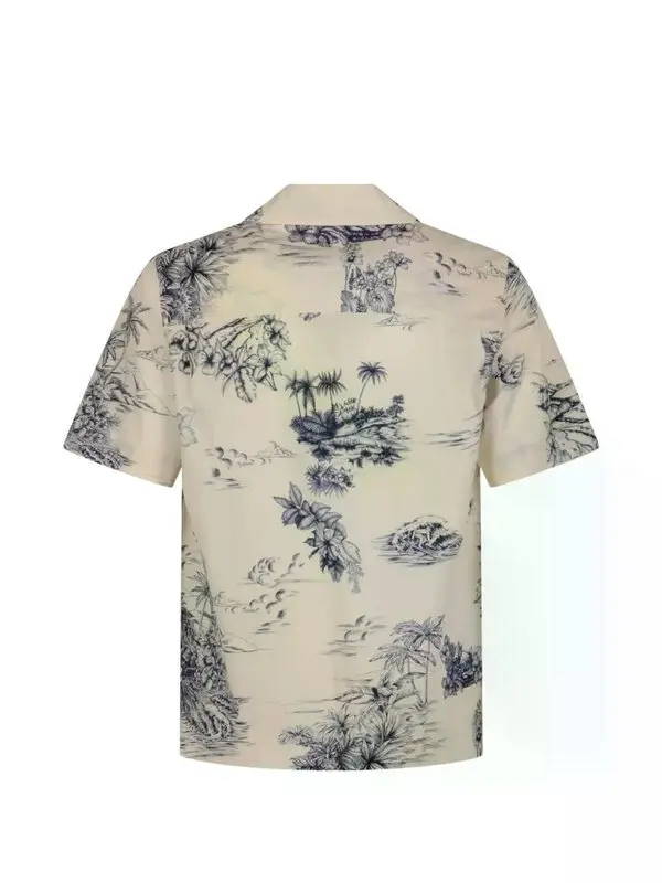 Moncler Tropical-print Short-sleeves Shirt