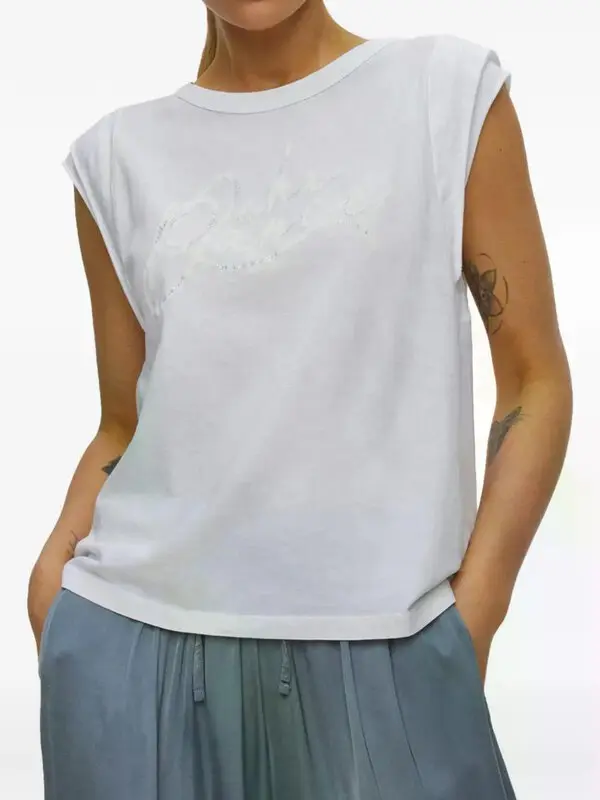 DEHA Rhinestone-embellished Cap-sleeve T-shirt
