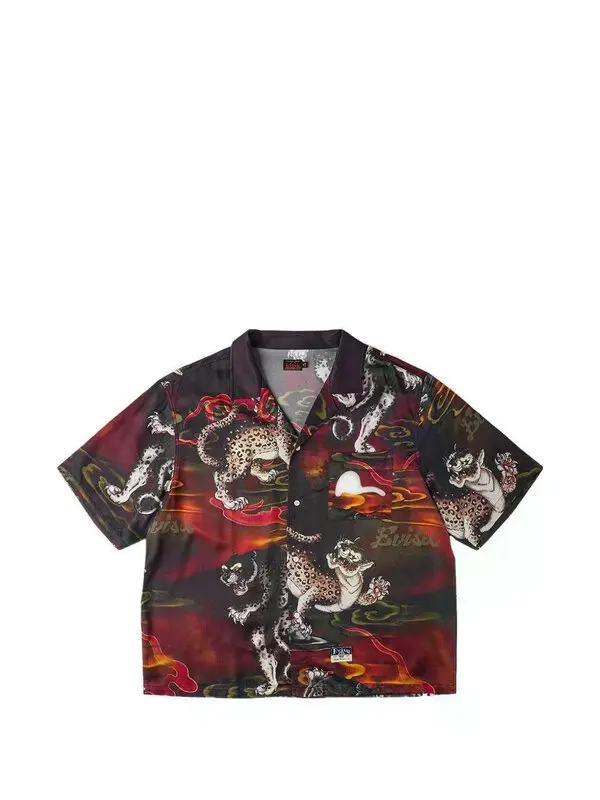 EVISU Leopard-print Shirt - Black