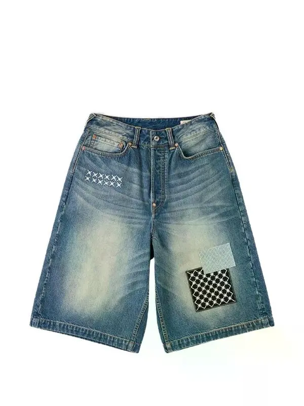 EVISU Sashiko-patch Denim Shorts