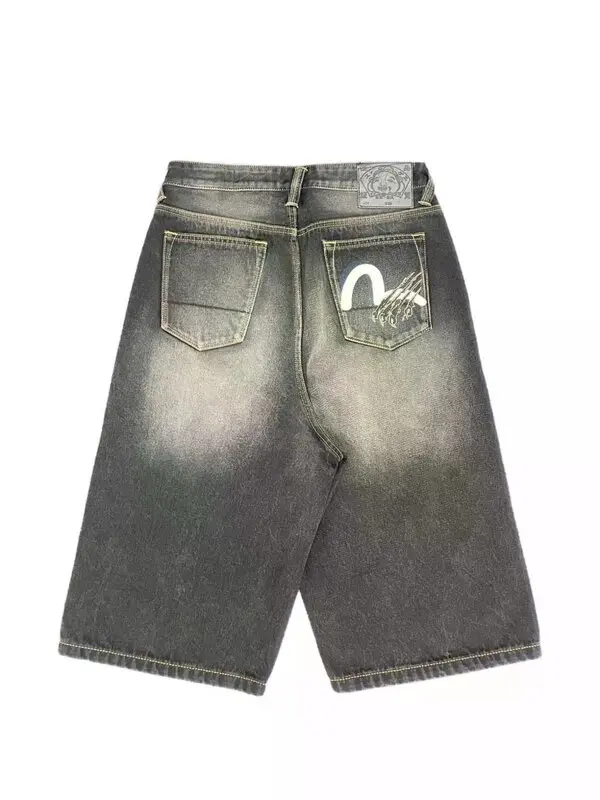 EVISU Seagull Embroidery Denim Shorts
