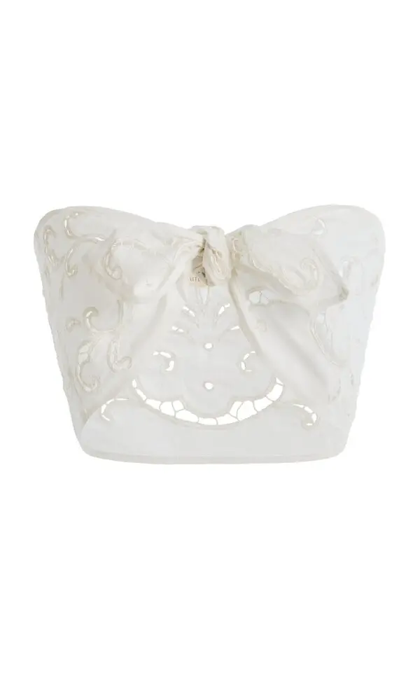 ALL THAT REMAINS Marcie Cotton Lace Wrap Top - White