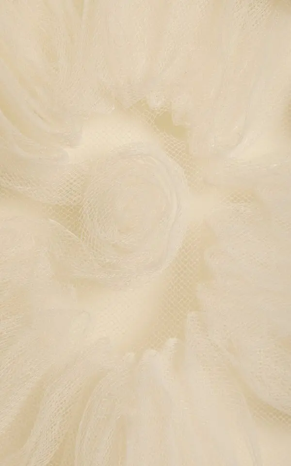 SIEDRES Floral-appliquéd Tulle Midi Dress