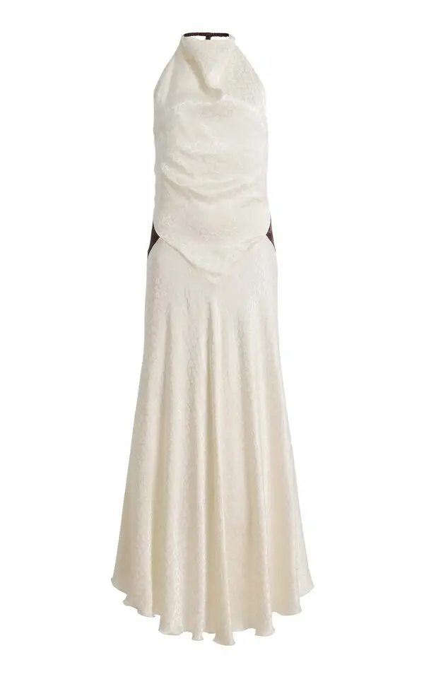SIEDRES Jeanne Floral Jacquard Maxi Dress - White