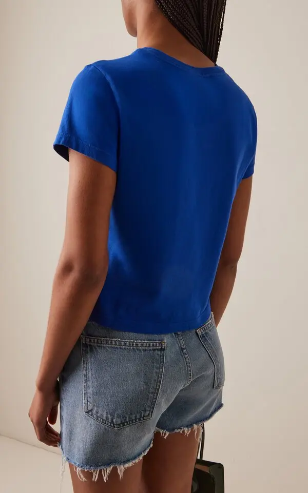 AGOLDE Adine Shrunken Cotton T-shirt - Blue