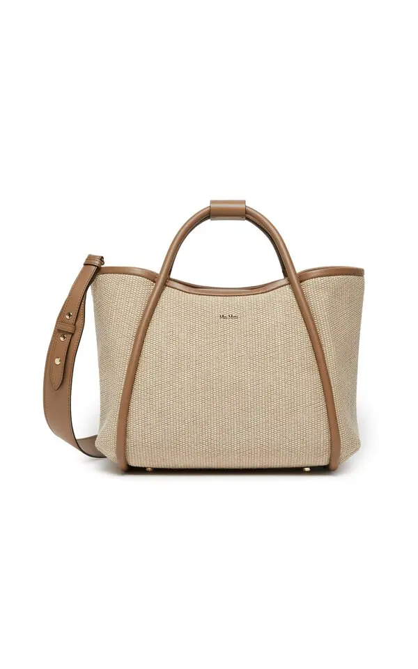 Max Mara Raffia-effect Cotton-blend Basketweave Marine Bag - Ivory