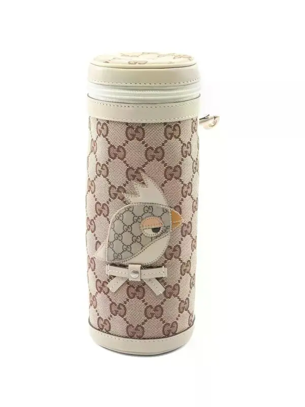 Gucci 2010's Canvas Leather Bottle Case - Neutrals