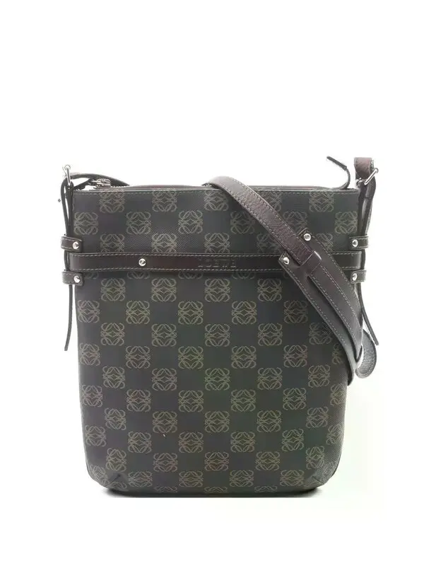 Loewe 2000s Anagram Repeat Shoulder Bag - Brown