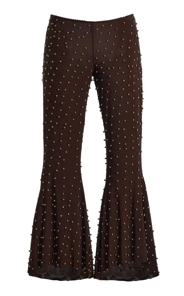 SIEDRES Jeslynn Embellished Flared Pants - Brown