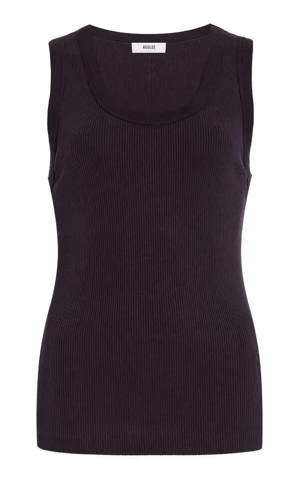 AGOLDE Poppy Cotton-blend Ribbed Tank Top - Purple