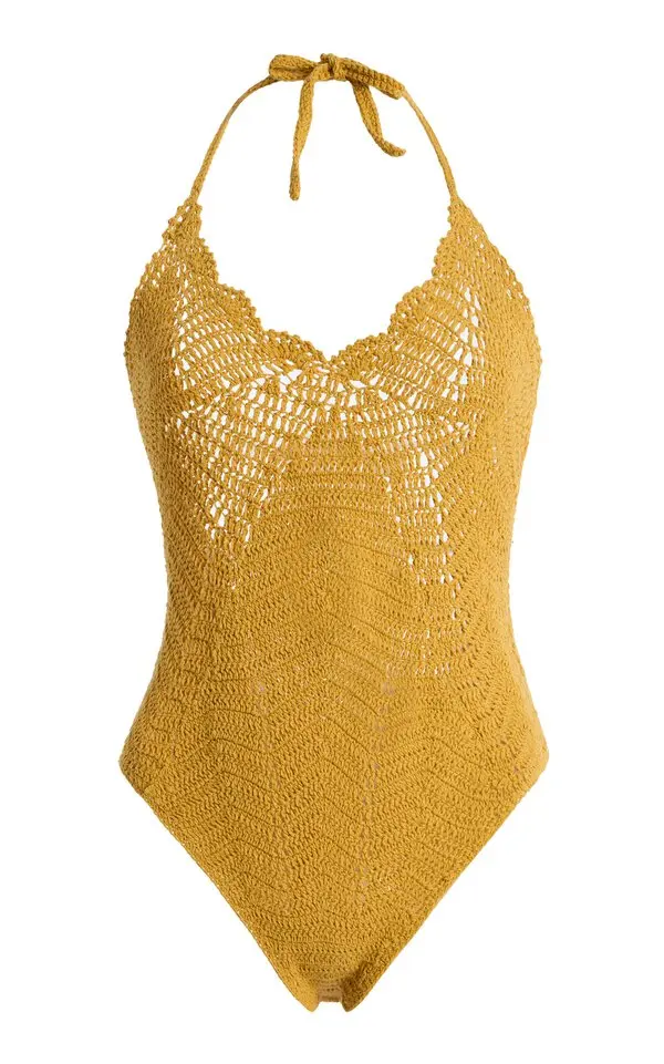 ALL THAT REMAINS Dylan Cotton Crochet Maillot - Yellow