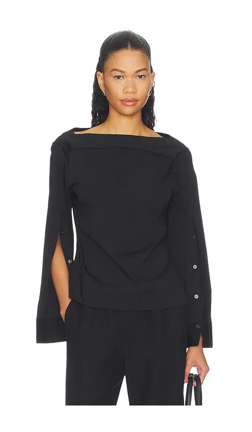 Theory Open Sleeve Boatneck Top