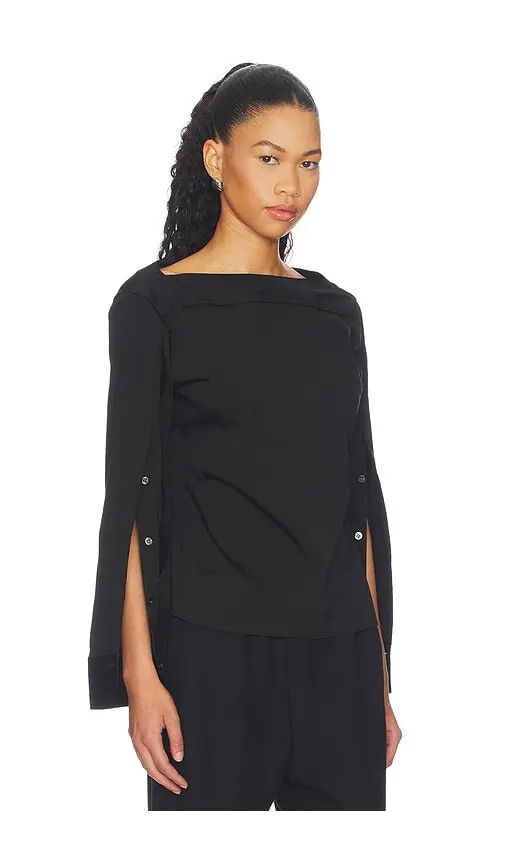 Theory Open Sleeve Boatneck Top