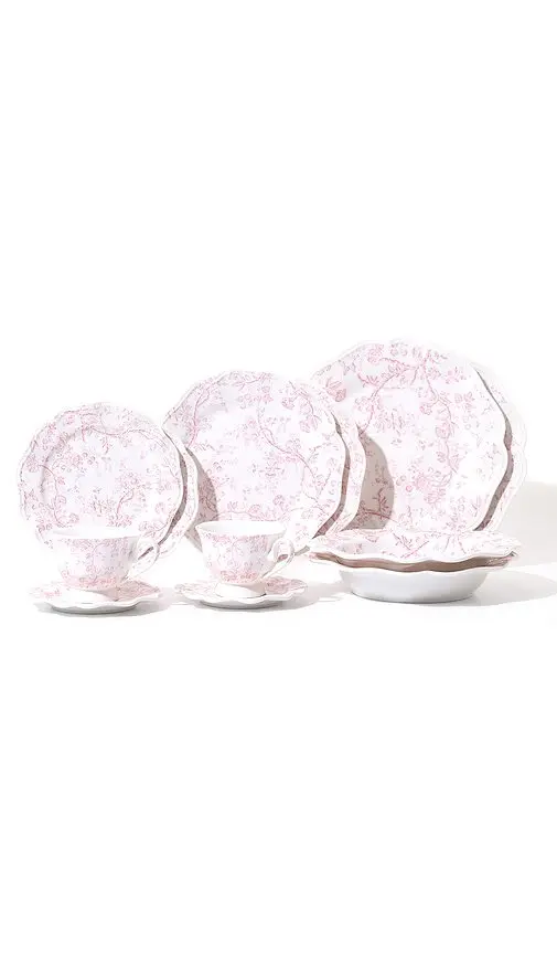NOON & MOON Rosy Bloom Teacup & Saucer