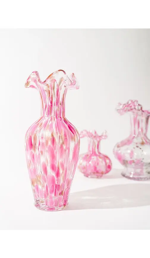 NOON & MOON Blush Petal Glass Vase Tall
