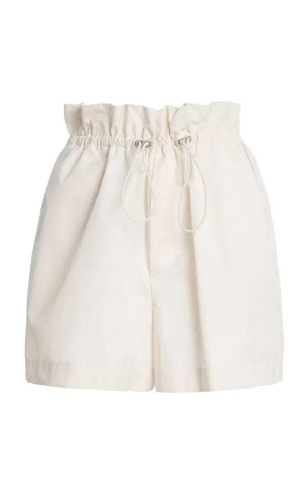 AGOLDE Lydia Cotton-blend Drawstring Shorts - White