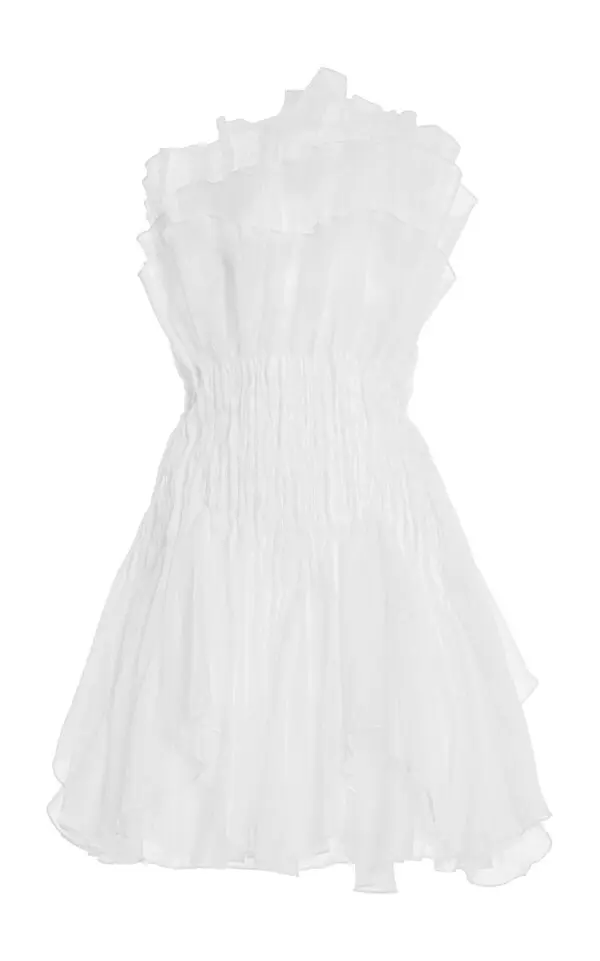 Aje Nisha One-shoulder Organza Mini Dress - Ivory