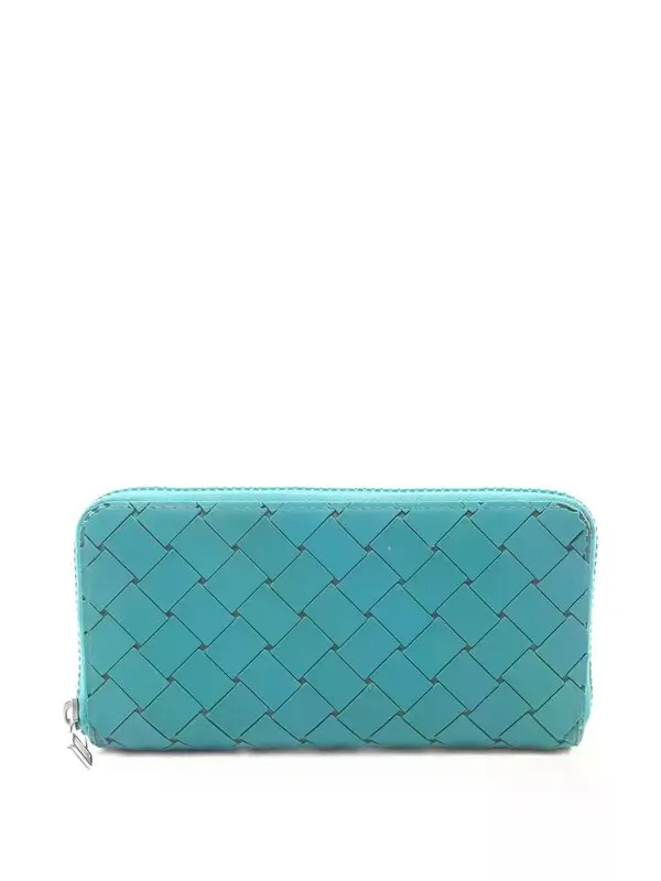Bottega Veneta 2000s Intrecciato-design Wallet - Blue