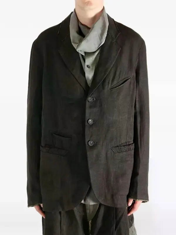 ZIGGY CHEN Raw-cut Linen Blazer