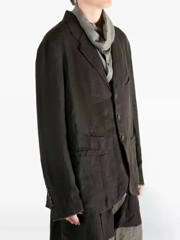 ZIGGY CHEN Raw-cut Linen Blazer