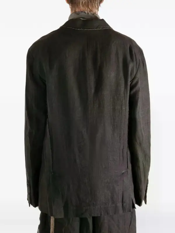 ZIGGY CHEN Raw-cut Linen Blazer